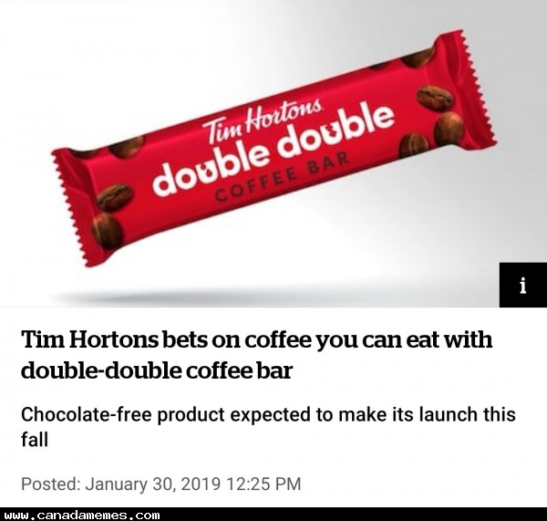 🇨🇦 Tim Hortons to release a double-double coffee bar. Would you try it ...